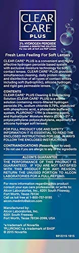 Clear Care Plus Cleaning Solution with Lens Case, Twin Pack, Multi, 12 ...